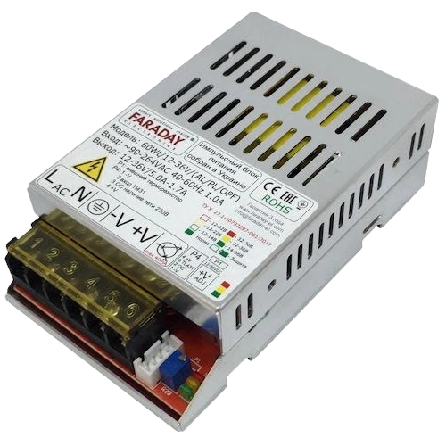 Блок живлення Faraday Electronics 60Wt/12-36V/ALU - STOREinUA