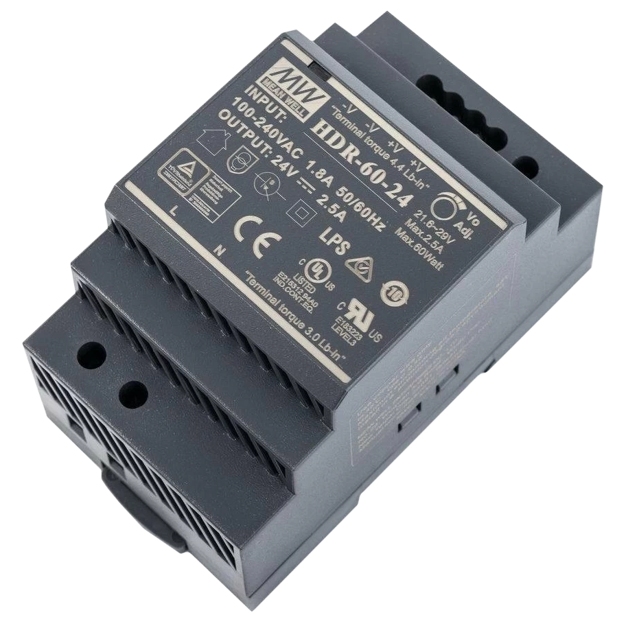 Блок живлення Mean Well на DIN-рейку DC 24V 60W 2,5А (HDR-60-24) ᐈ Купити за вигідною ціною 1093 ...