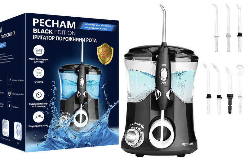 Іригатор Pecham Professional 600 мл чорний ᐈ Купити за вигідною ціною на - STOREinUA