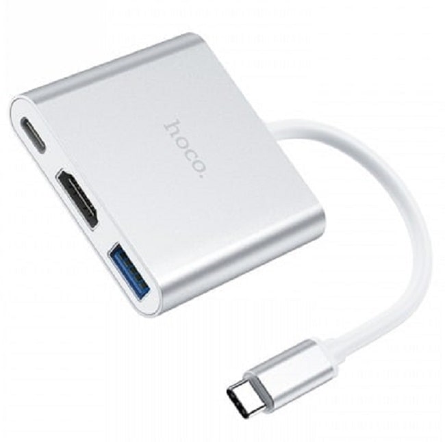 Перехідник Hub Hoco HB14 USB, HDMI, Tupe-C/gray - STOREinUA
